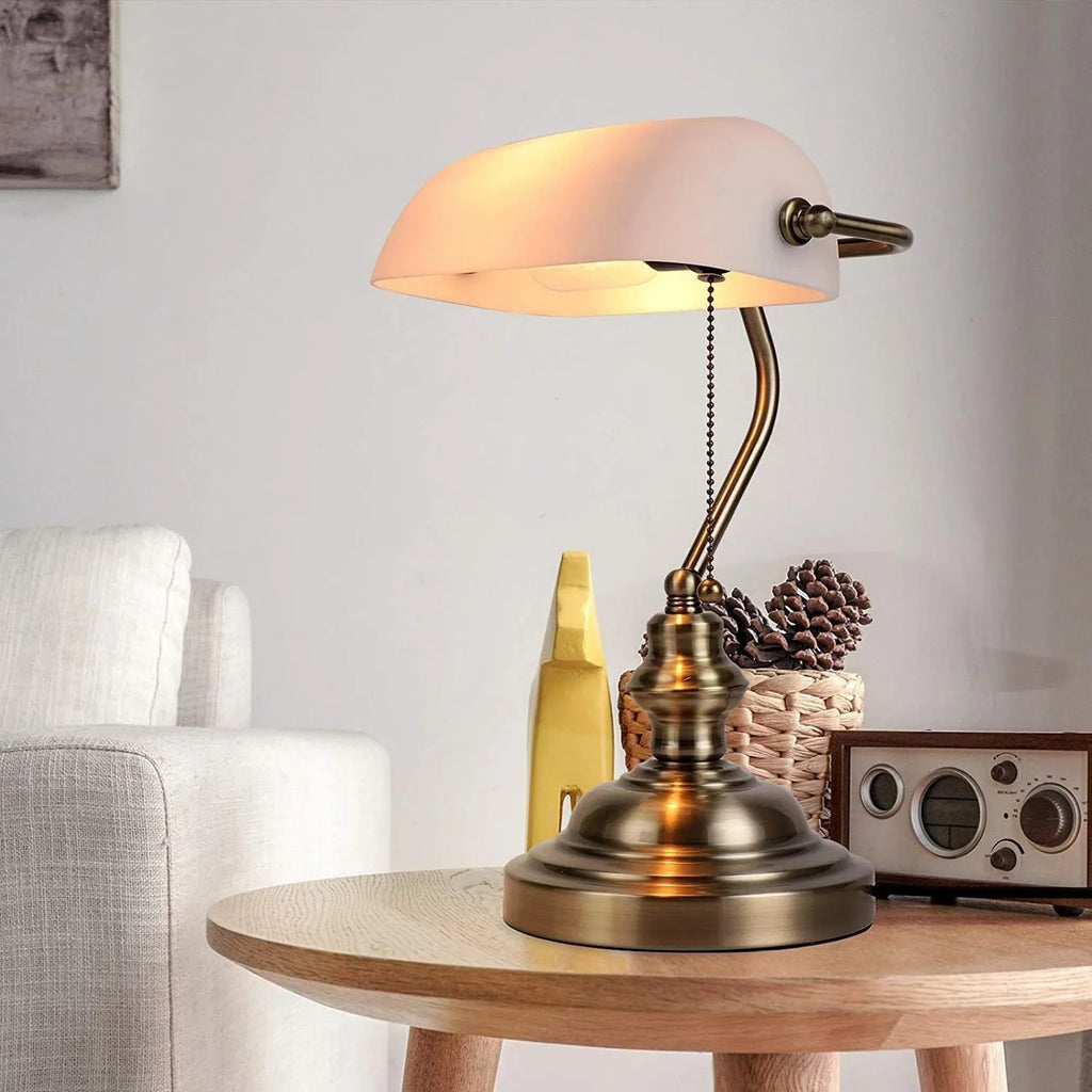 Classical vintage banker table lamp for bedroom, study home