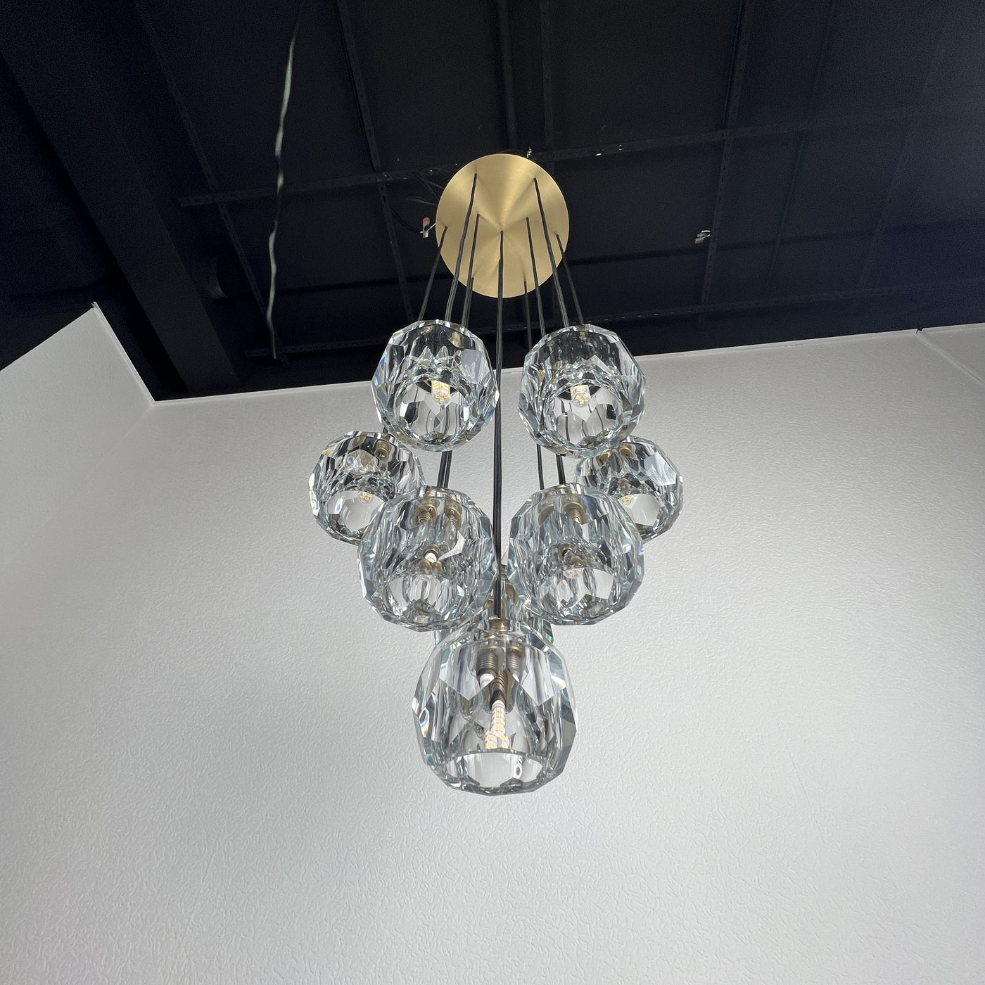 Round Clustre LED Cut Smoke Crystal Ceiling Chandelier — Mirodemi