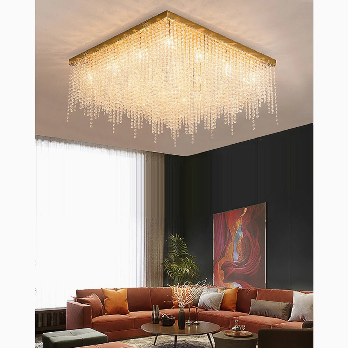 MIRODEMI® Aci Catena | Modern Square LED Ceiling Chandelier — Mirodemi