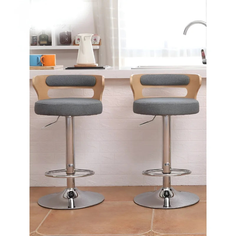 Metal Leg High Rotating Lifting Bar Stool Made of Leather | Mirodemi