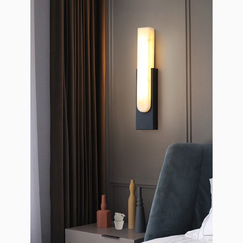 Nyon | Marble Rectangular Wall Lamp for Living Room | Mirodemi