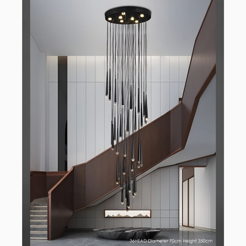 Modern Gold Water Drop Chandelier for Staircase, Stairwell – Mirodemi