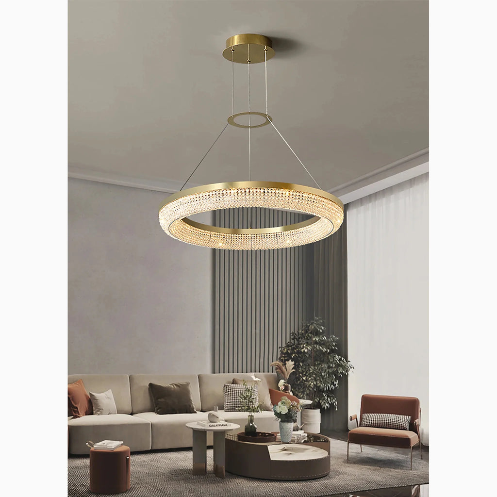 Stafa | Chic Drum Ceiling Chandelier with Crystals – Mirodemi