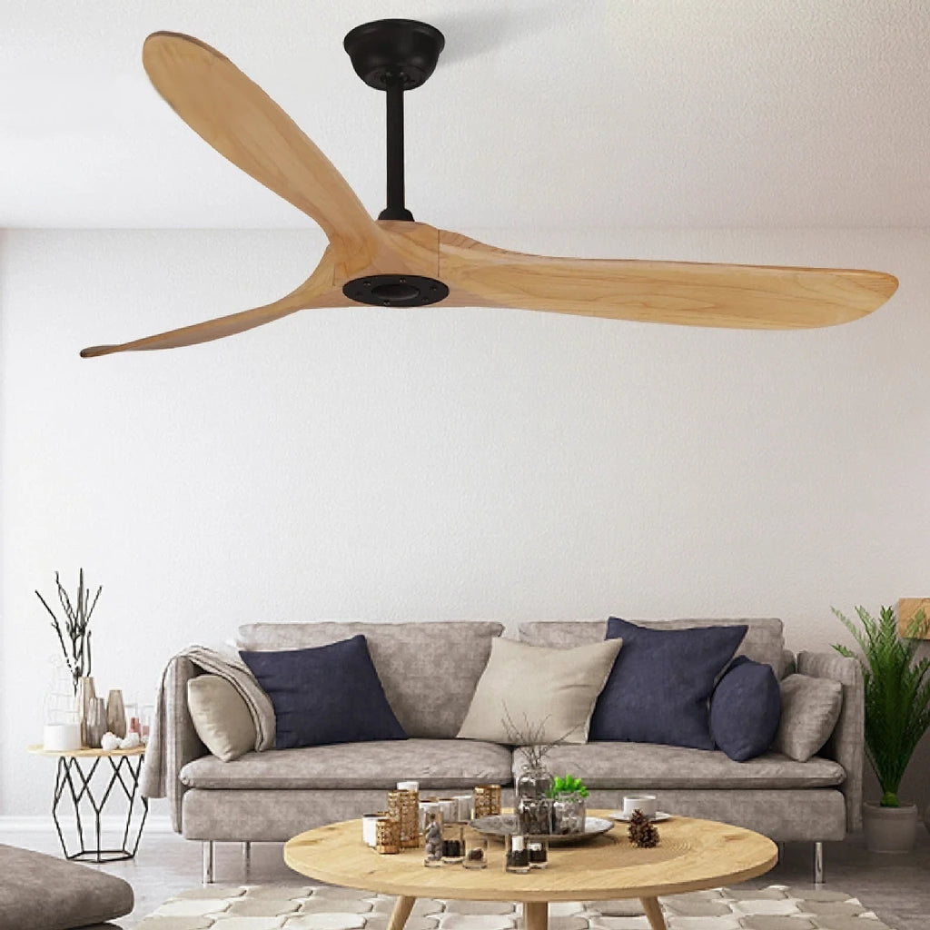 88" Ceiling Fan with Remote Control and Solid Wood Blades – Mirodemi