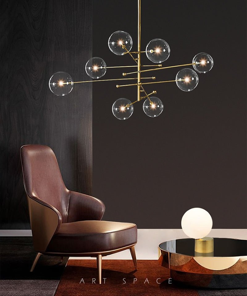 Art Deco Styled Glass Ball Shaped Led Chandelier — Mirodemi
