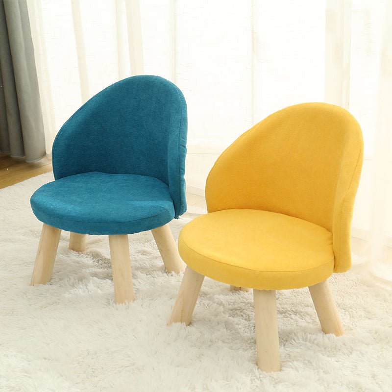 Round Low Stool Made of Solid Wood Cotton And Linen – Mirodemi