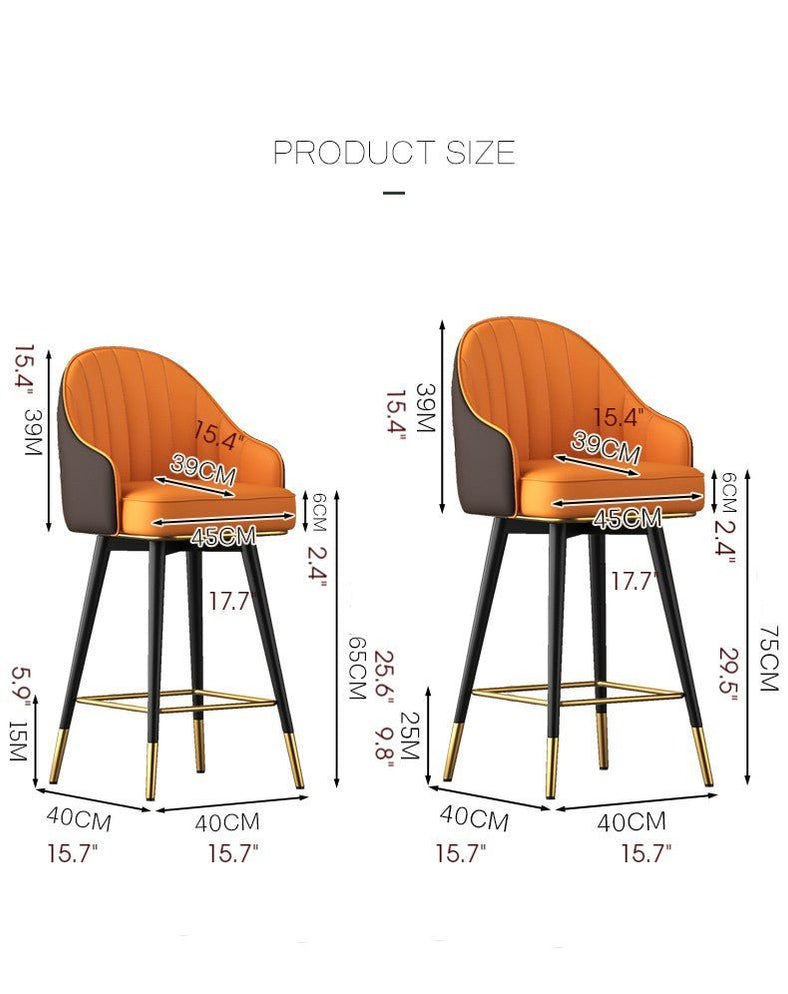 Rotating High Bar Chair with Backrest for Restaurants — Mirodemi
