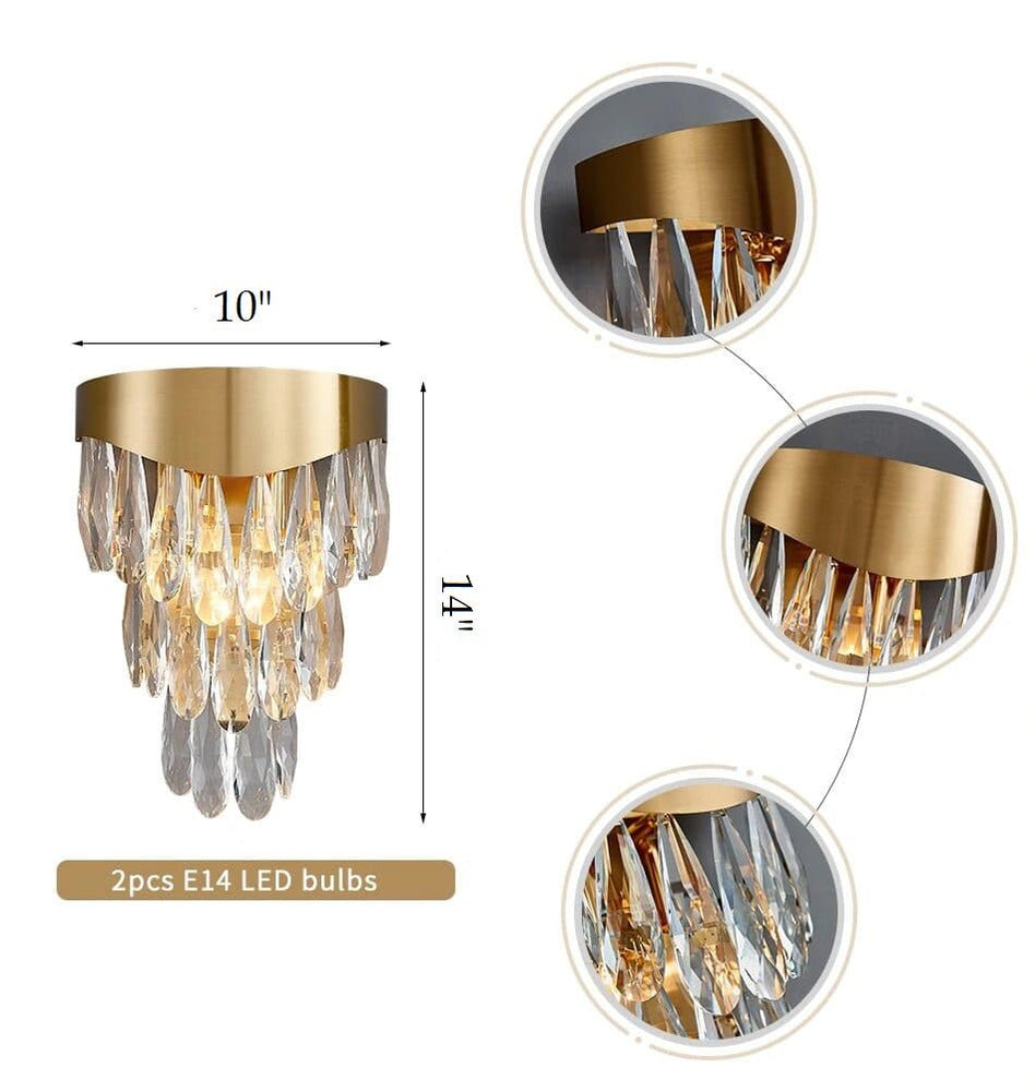 Luxury gold crystal wall sconce | Mirodemi