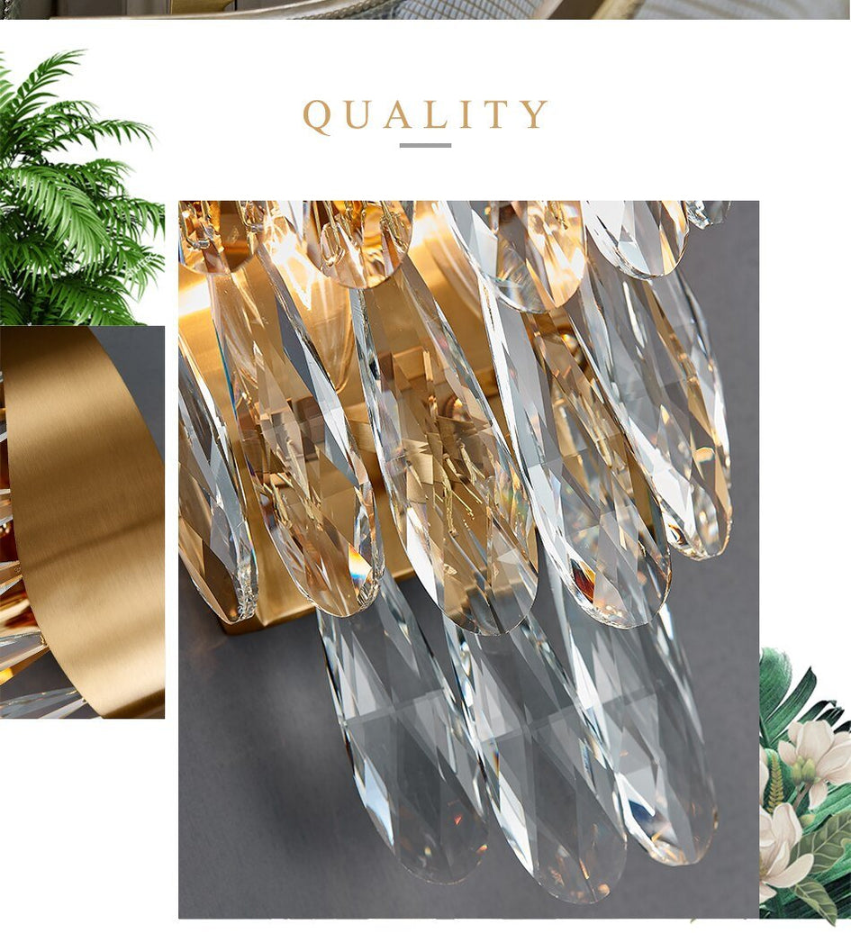 Luxury gold crystal wall sconce | Mirodemi