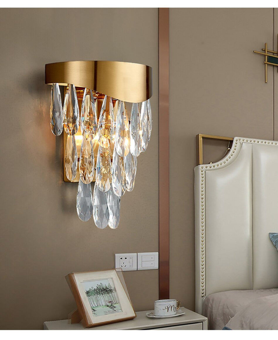 Luxury gold crystal wall sconce | Mirodemi
