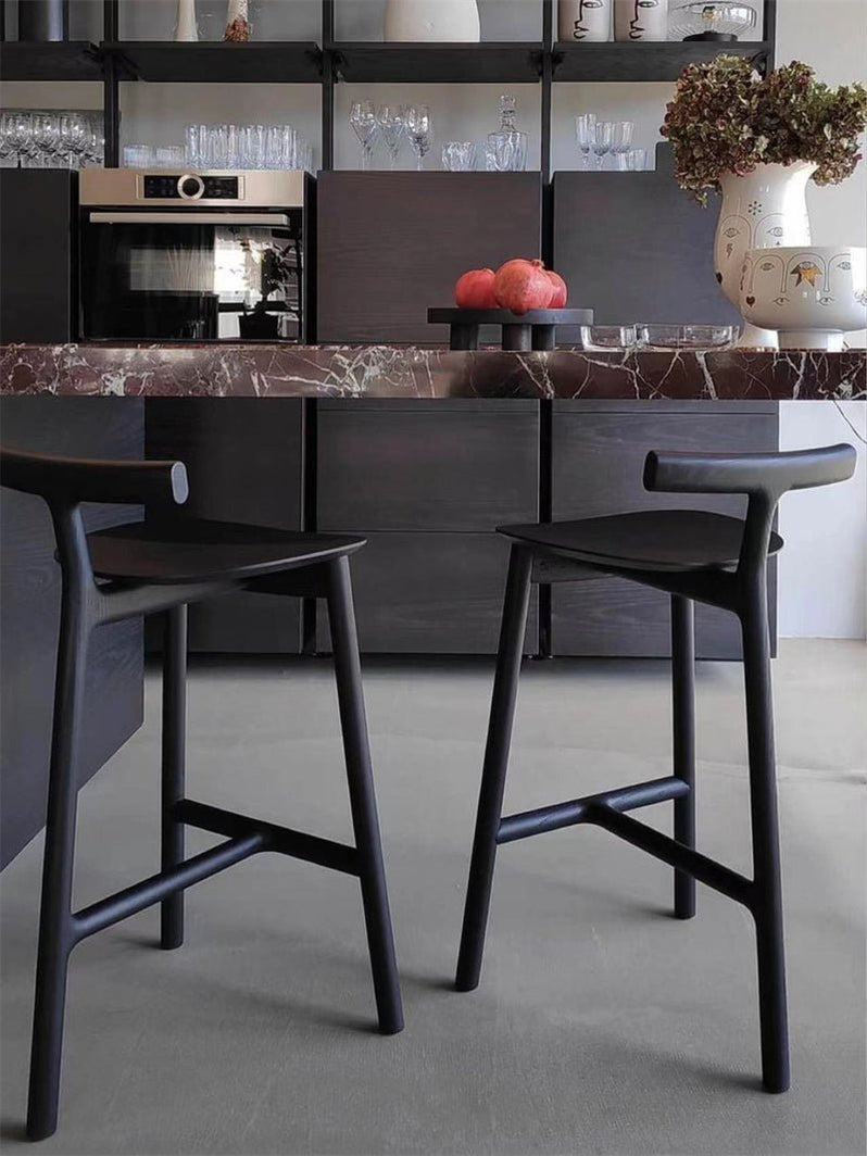 Nordic-Styled Bar High Stool Made of Solid Wood — Mirodemi