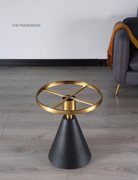 Gold/White/Black Round Modern Coffee Table For Living Room — Mirodemi