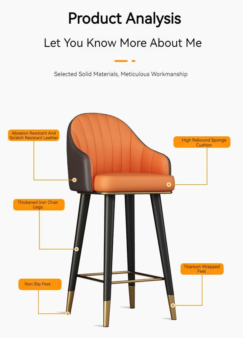 Rotating High Bar Chair with Backrest for Restaurants — Mirodemi